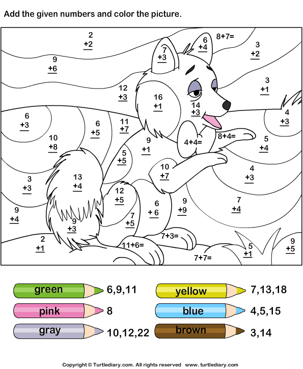 Free Coloring Pages Of Subtraction Worksheet