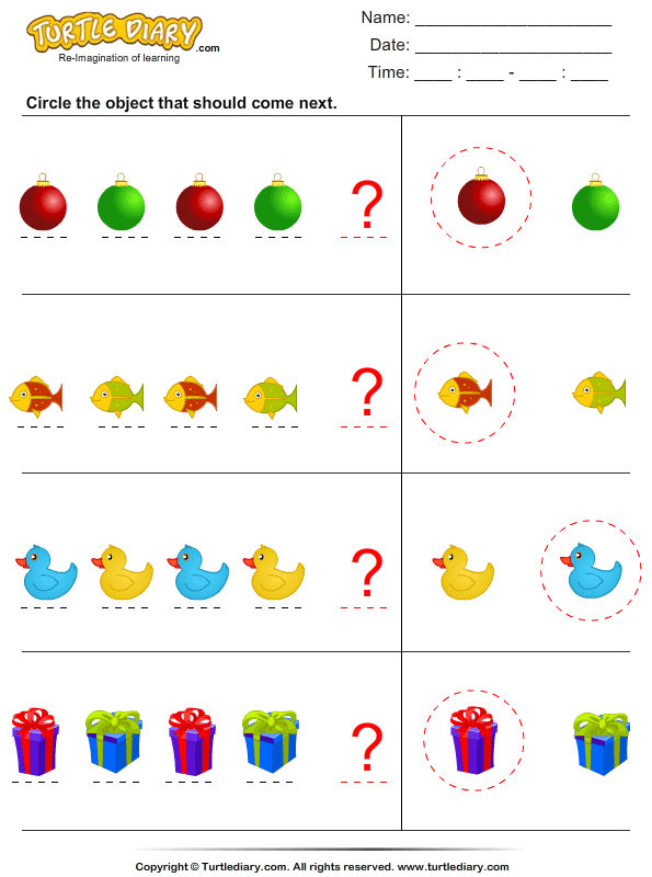 Identify Pattern Worksheet Turtle Diary