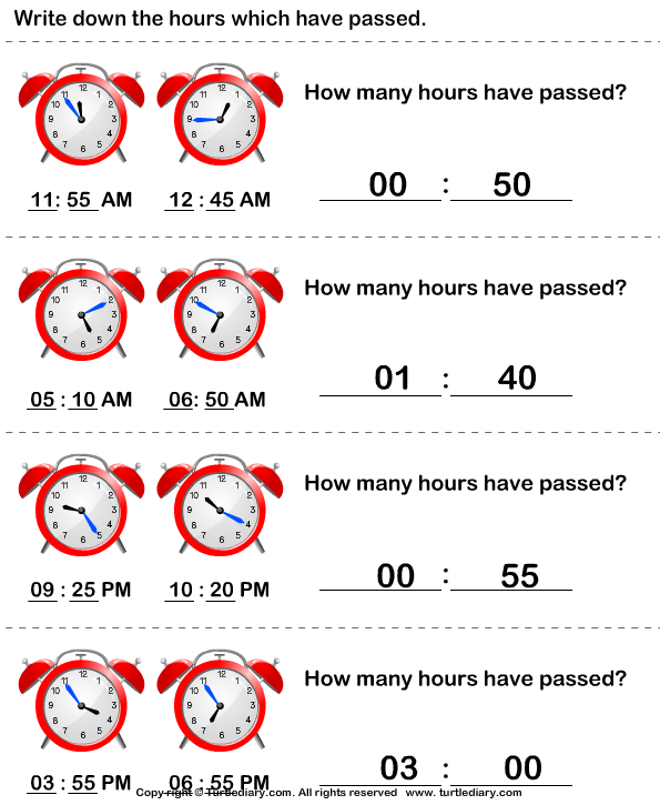 Elapsed Time Worksheet Turtle Diary