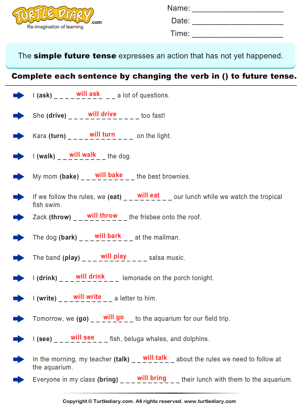 NEW 929 SIMPLE FUTURE TENSE WORKSHEETS FOR GRADE 3 Tenses Worksheet