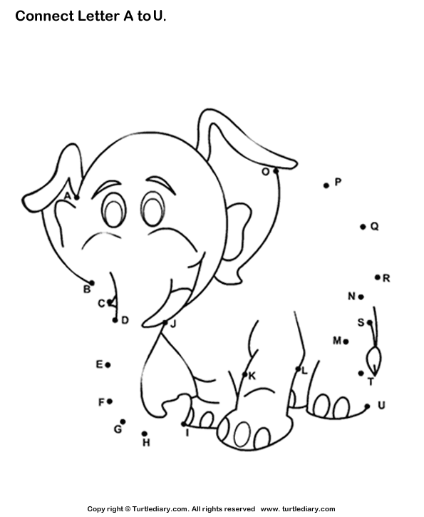 Alphabet A Z Connect The Dots Worksheet 8 - Turtle Diary