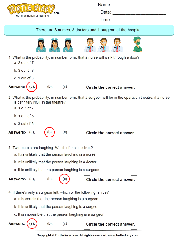 Probability Multiple Choice Questions TurtleDiary