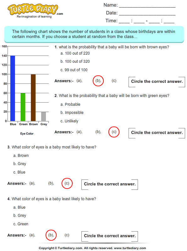 Probability: Multiple choice questions - TurtleDiary.com Probability: Multiple choice questions - TurtleDiary.com