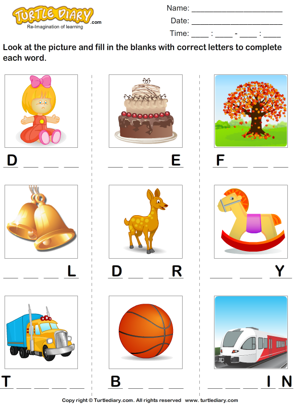 Complete The Words Worksheet Turtle Diary