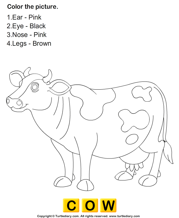 Color the farm animals - TurtleDiary.com