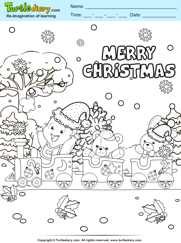 Christmas Celebration Coloring Sheet | Turtle Diary