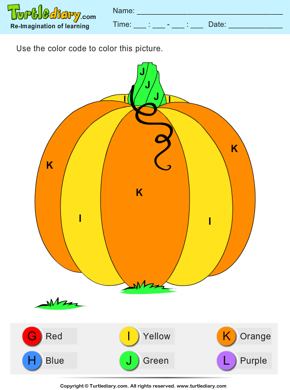Color by Letter Pumpkin Coloring Sheet | Turtle Diary