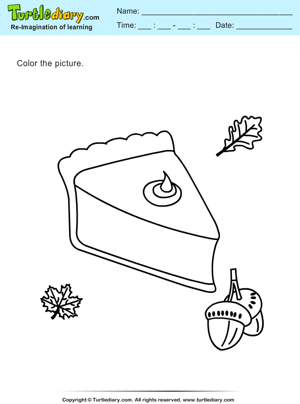 Pie Slice Coloring Sheet | Turtle Diary