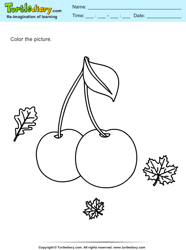 Cherries Coloring Sheet | Turtle Diary