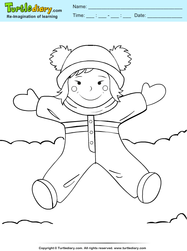 Jumping Girl Coloring Sheet | Turtle Diary