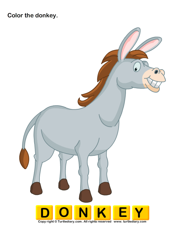 Color Donkey Worksheet - Turtle Diary