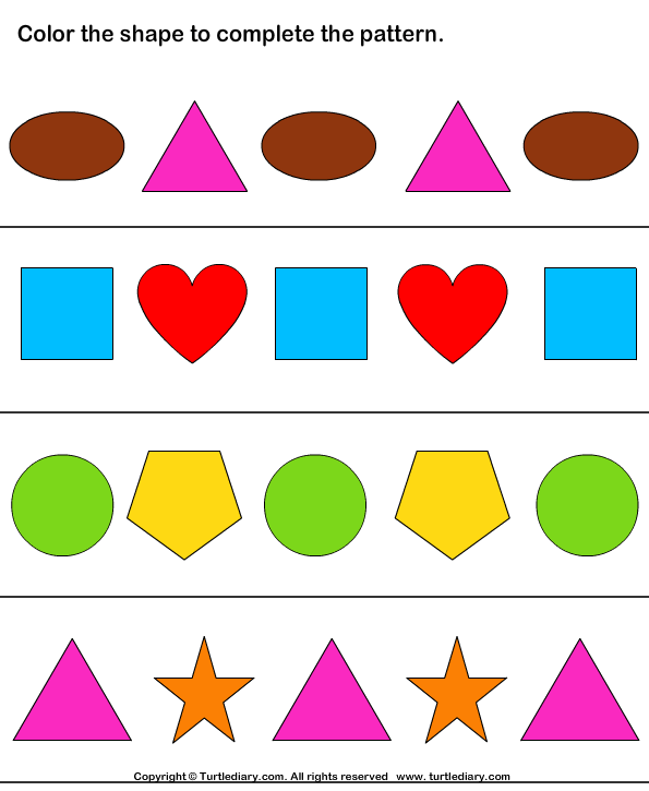 Patterns Shapes Worksheets