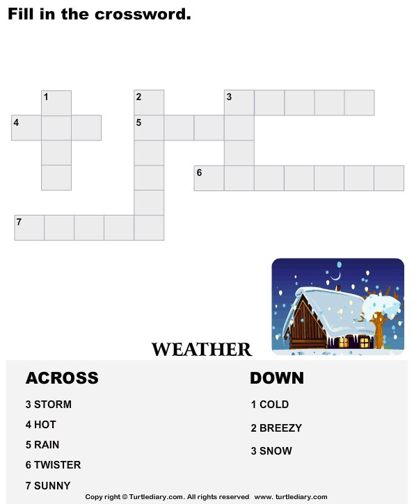 Weather Crossword Puzzle Worksheet Answers Answer Key