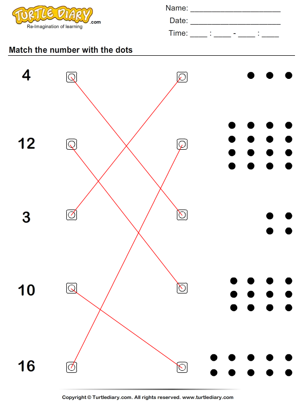Counting The Number Of Dots Worksheet Turtle Diary