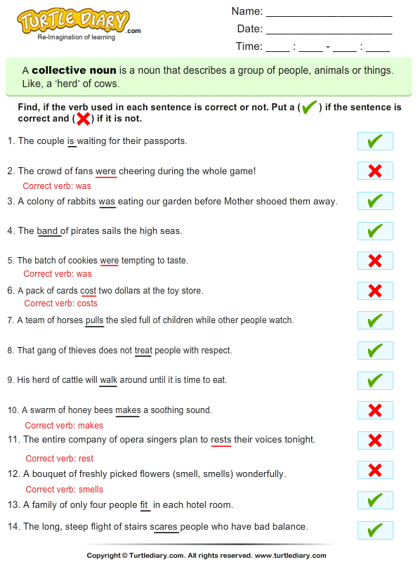 Identify Correct And Incorrect Verbs For Each Sentence Worksheet Identify Correct And Incorrect Verbs For Each Sentence Worksheet