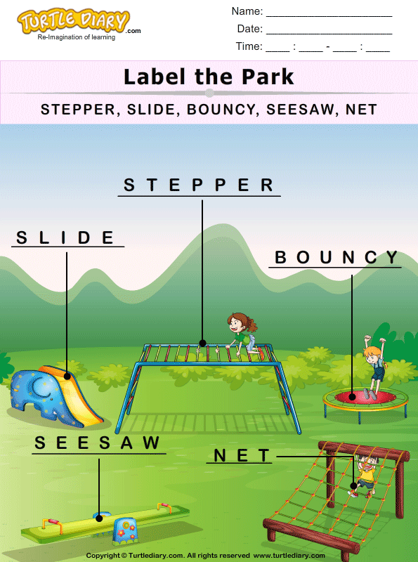 Label the Park Worksheet - Turtle Diary