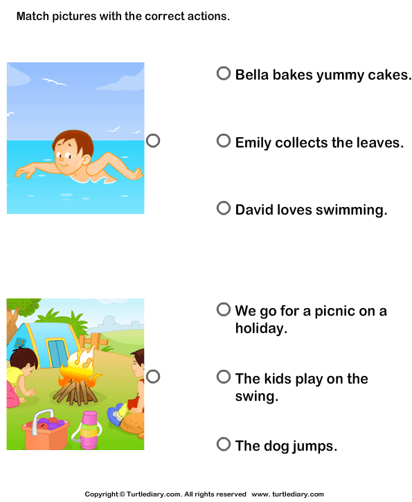 Describing Pictures Using Sentences With Correct Actions Worksheet Describing Pictures Using Sentences With Correct Actions Worksheet