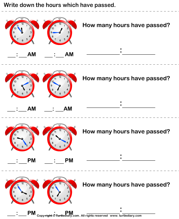 Elapsed Time Worksheets Grade 4