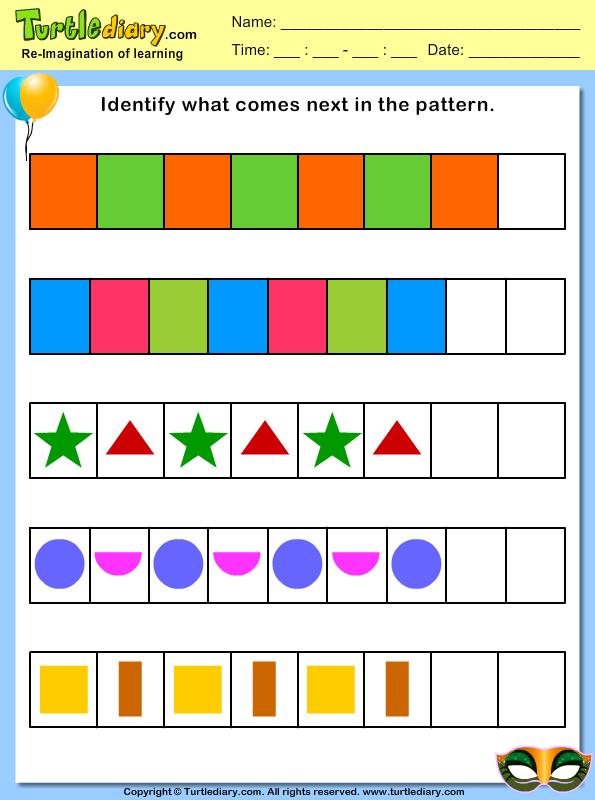 Picture Pattern Worksheets 3rd Picture Pattern Worksheets 3rd