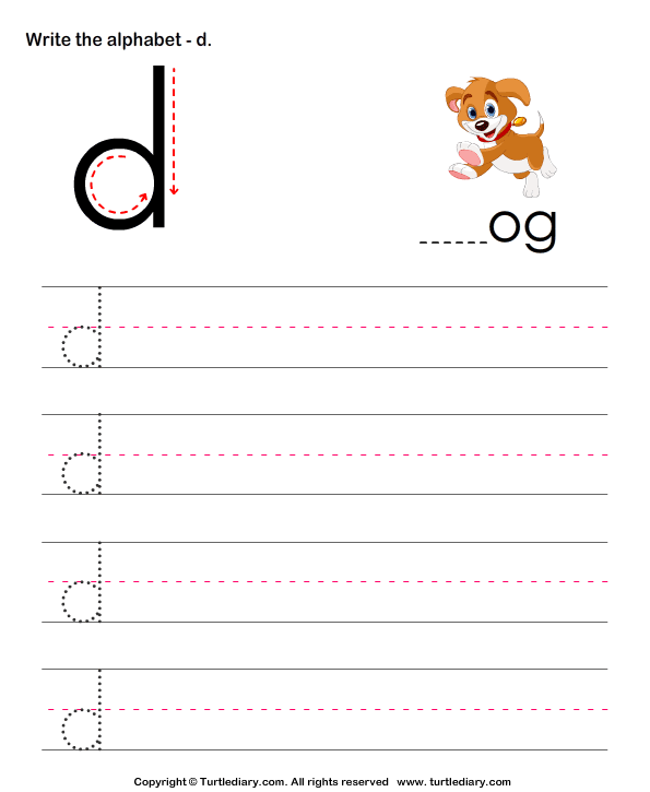 Free Tracing And Writing The Letter D Myteachingstation Com Tracing