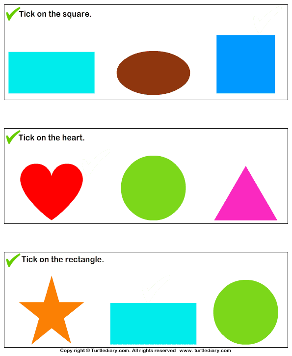 Tick the Given Shape | Turtle Diary Worksheet