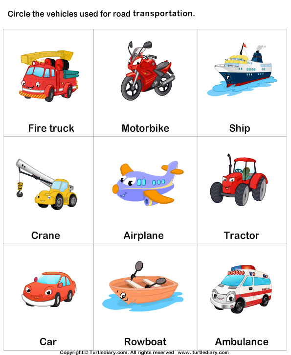 Transport Means Turtle Diary Worksheet