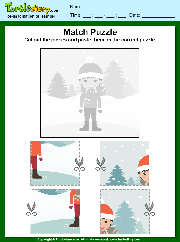Winter Picture Puzzle | Turtle Diary Worksheet